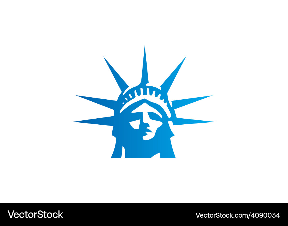 Liberty statue head freedom logo Royalty Free Vector Image