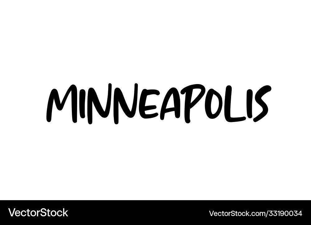 Minneapolis city handwritten typography word text Vector Image