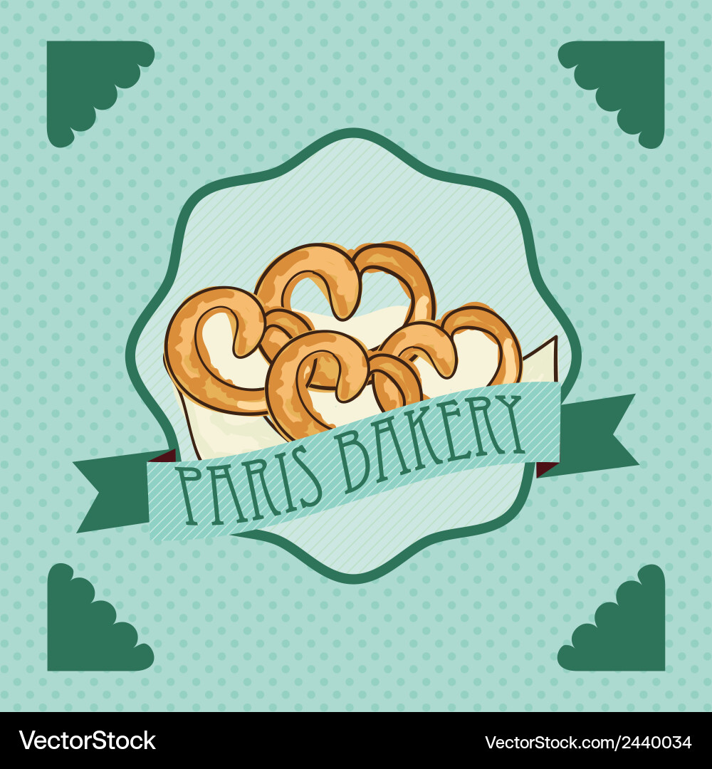 Pertzel bakery product on vintage background Vector Image