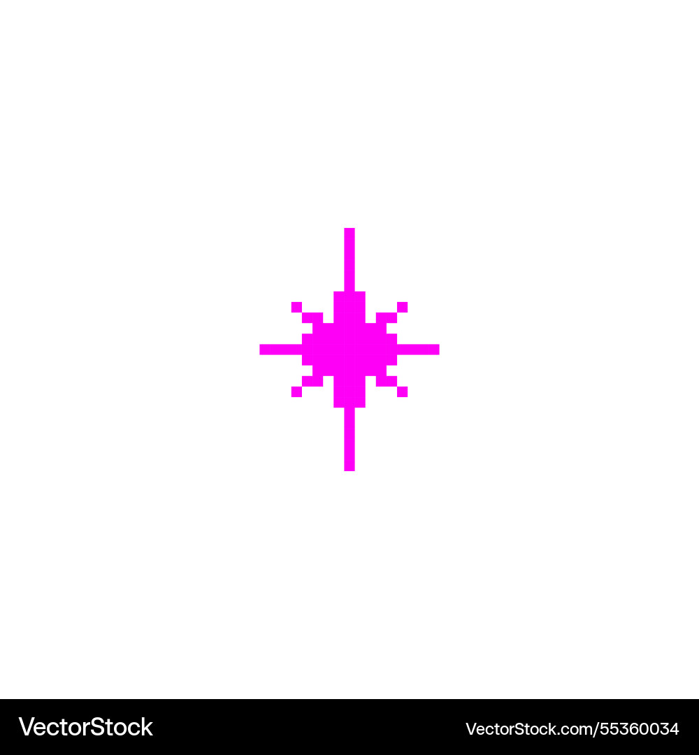 Pink star pixel art pixeled funle 8 Lizenzfreier Vektor