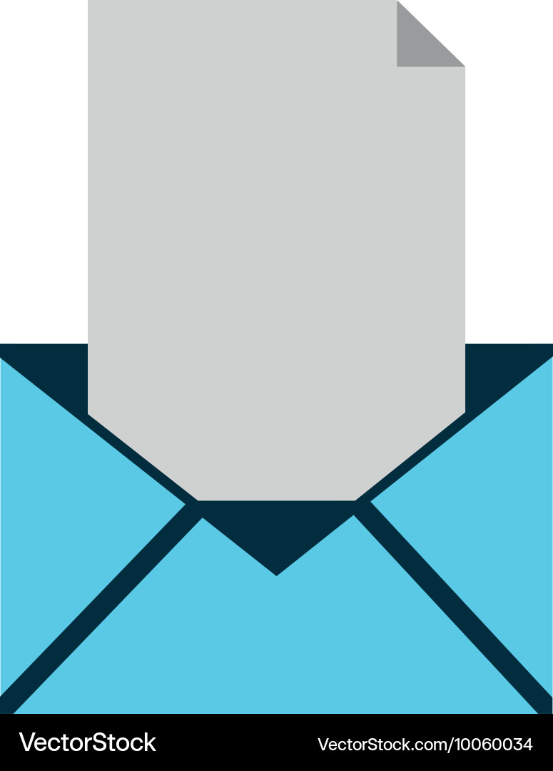 Simple envelope with paper icon Royalty Free Vector Image