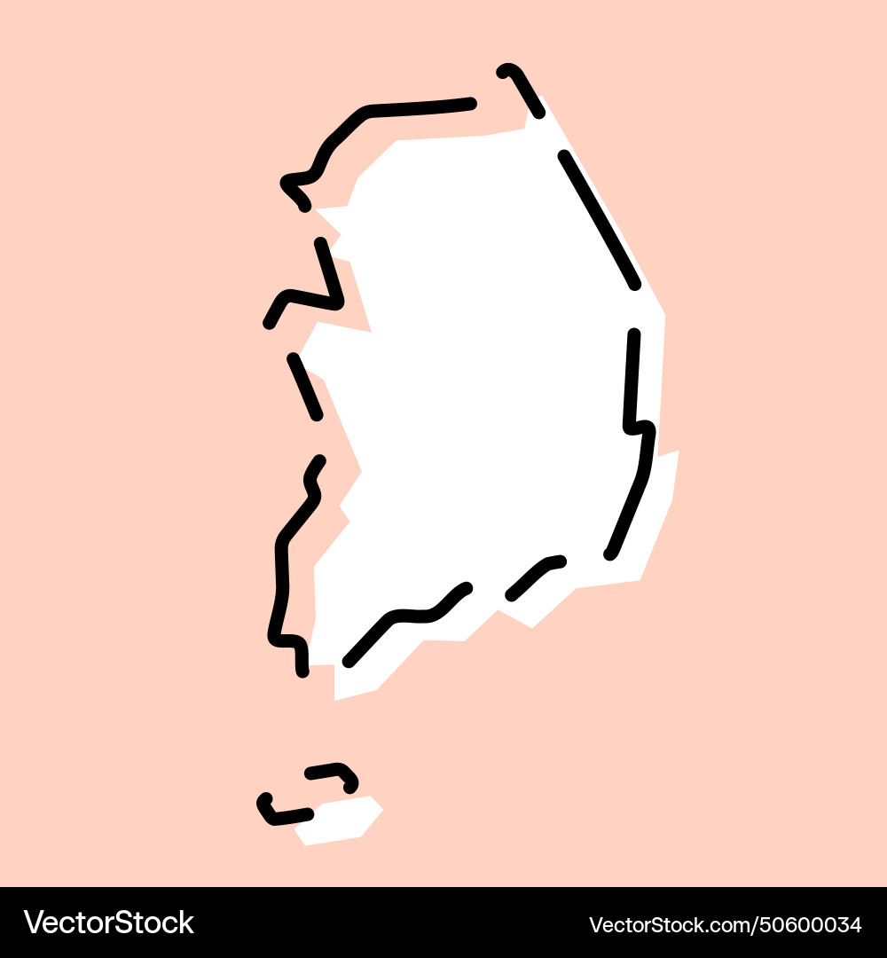 South korea simplified map Royalty Free Vector Image