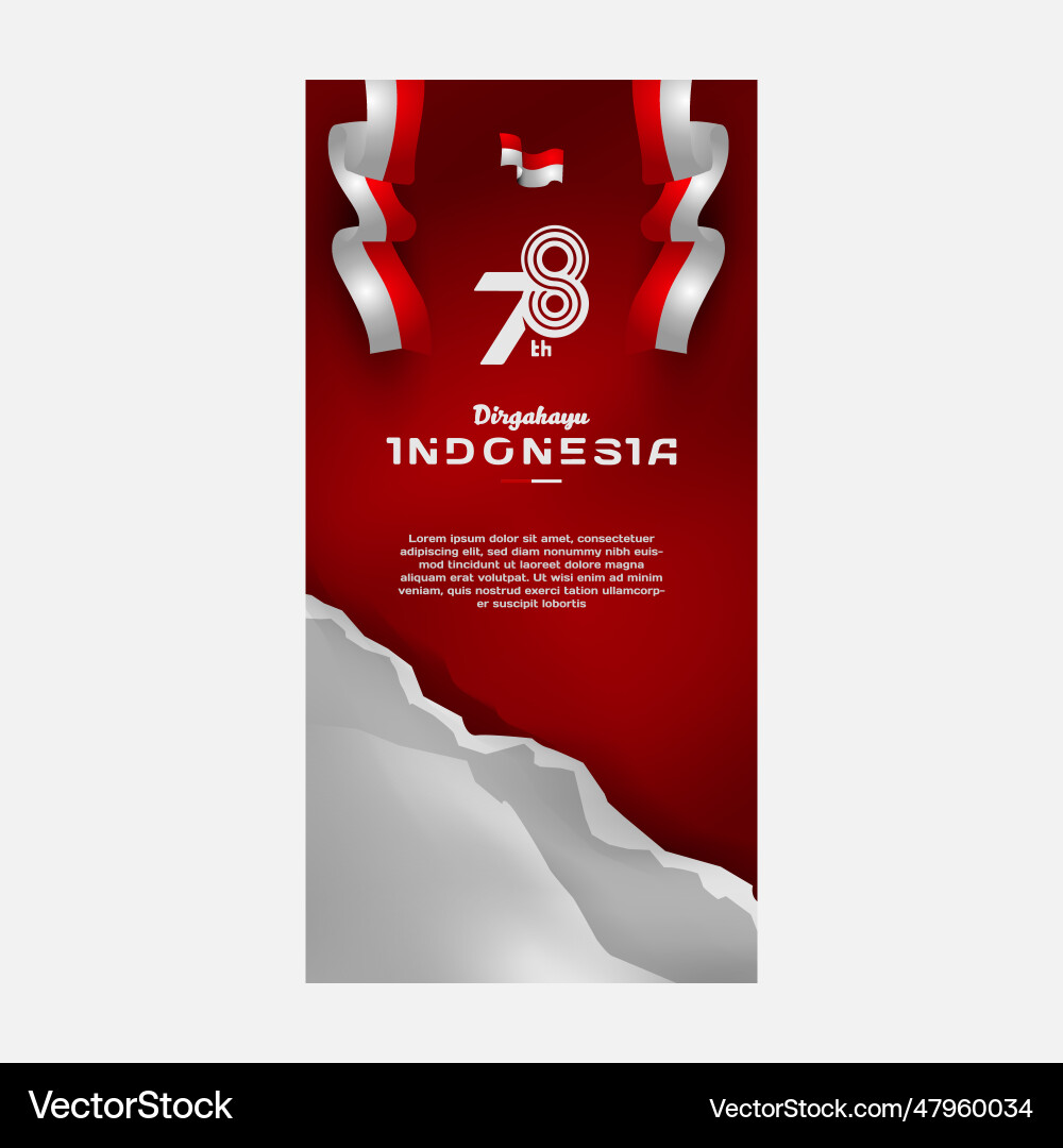 Vertical happy indonesia independence day Vector Image