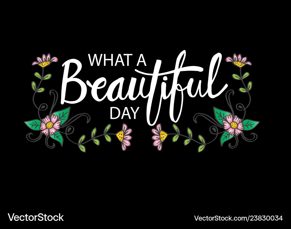 What a beautiful day motivational poster Vector Image