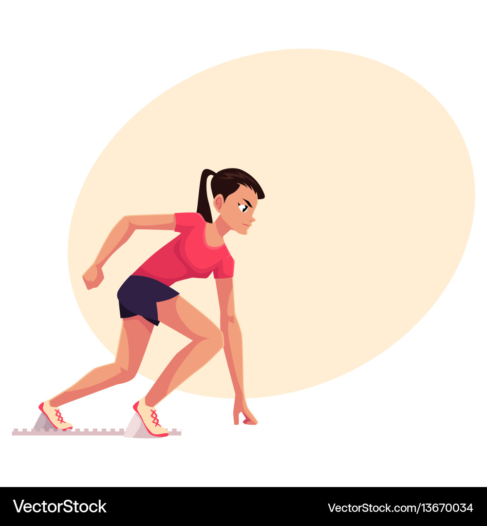 Young and pretty female runner sprinter jogger Vector Image