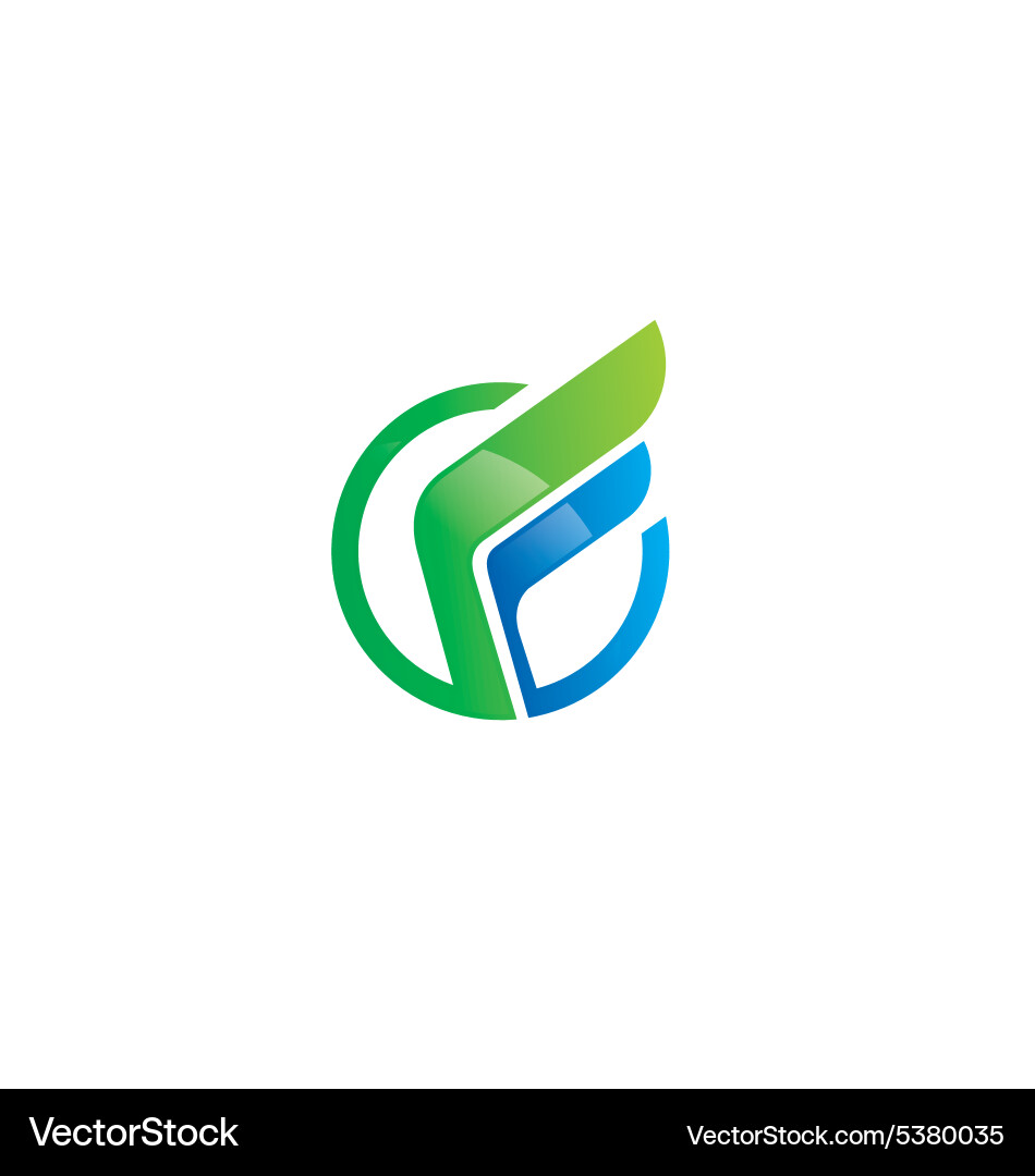 Abstract wing letter f technology logo Royalty Free Vector