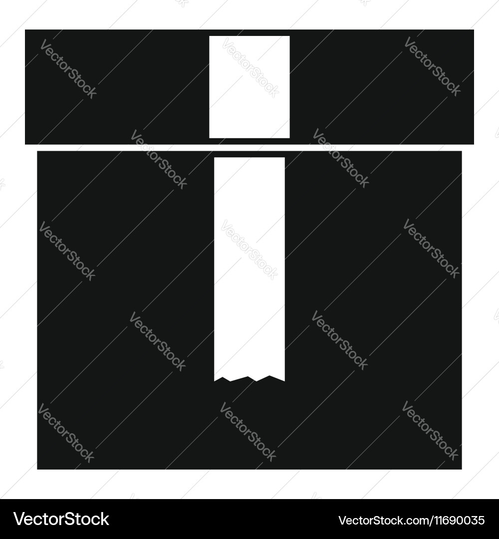 Box icon simple style Royalty Free Vector Image