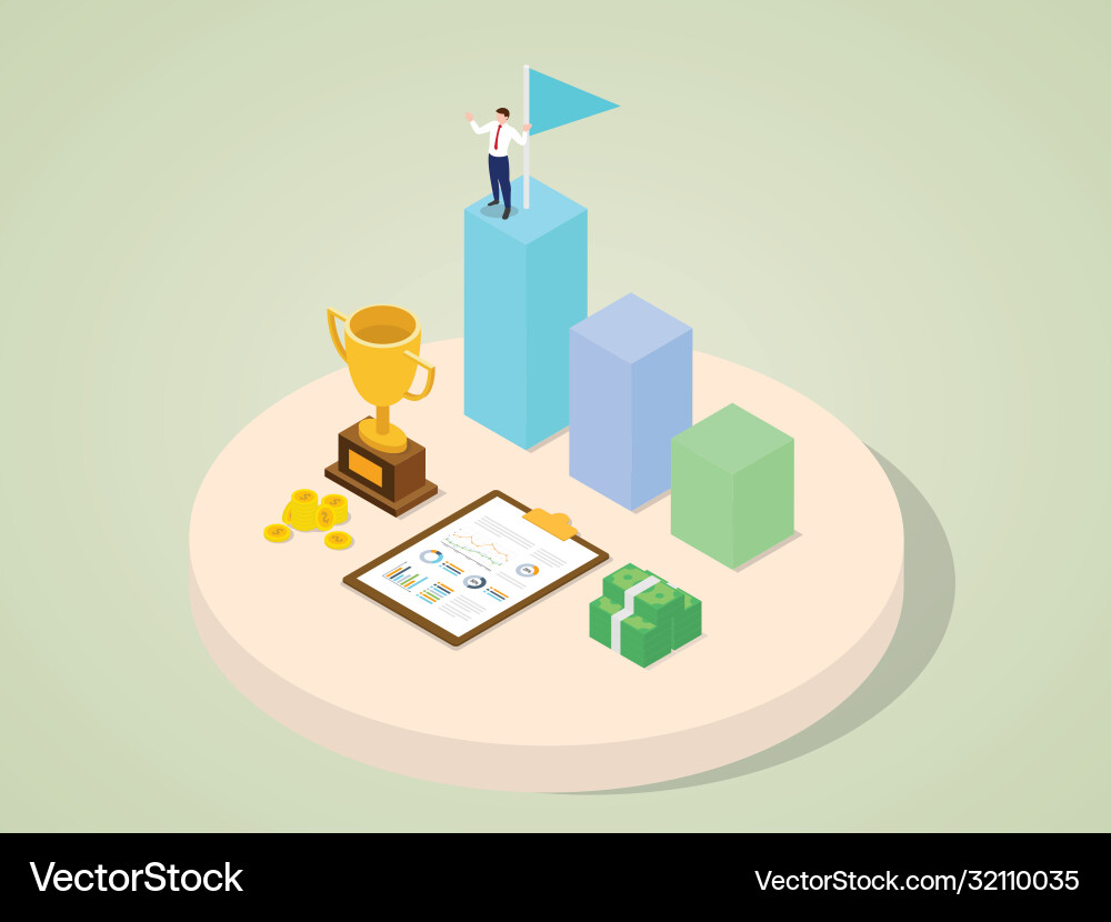Character successful employee career growth Vector Image