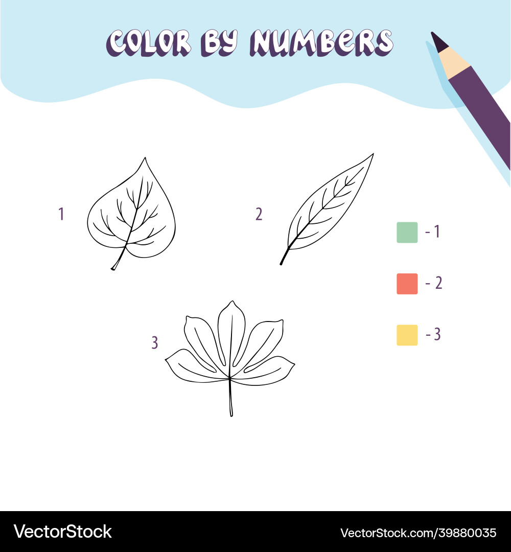Coloring page with cute autumn leaves Royalty Free Vector