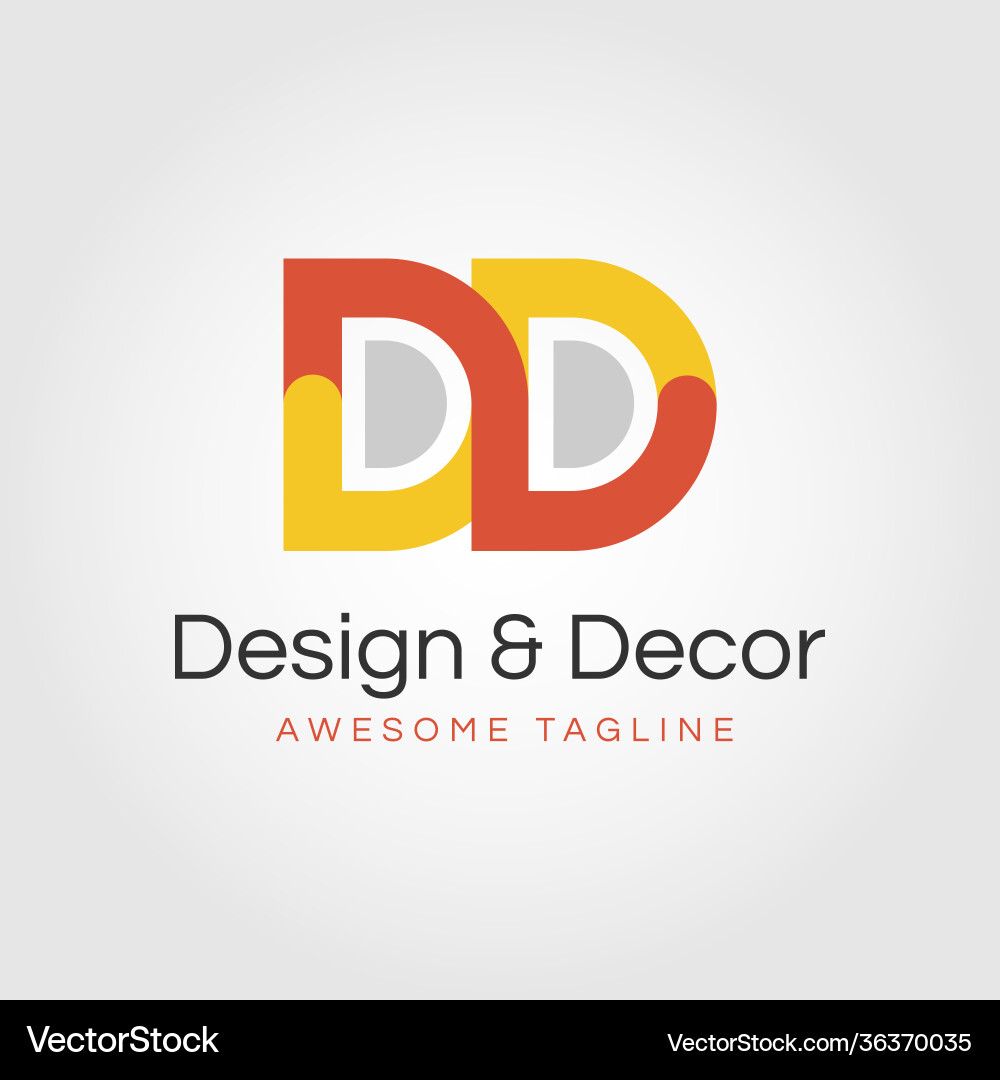 Dd creative logo design - double d Royalty Free Vector Image