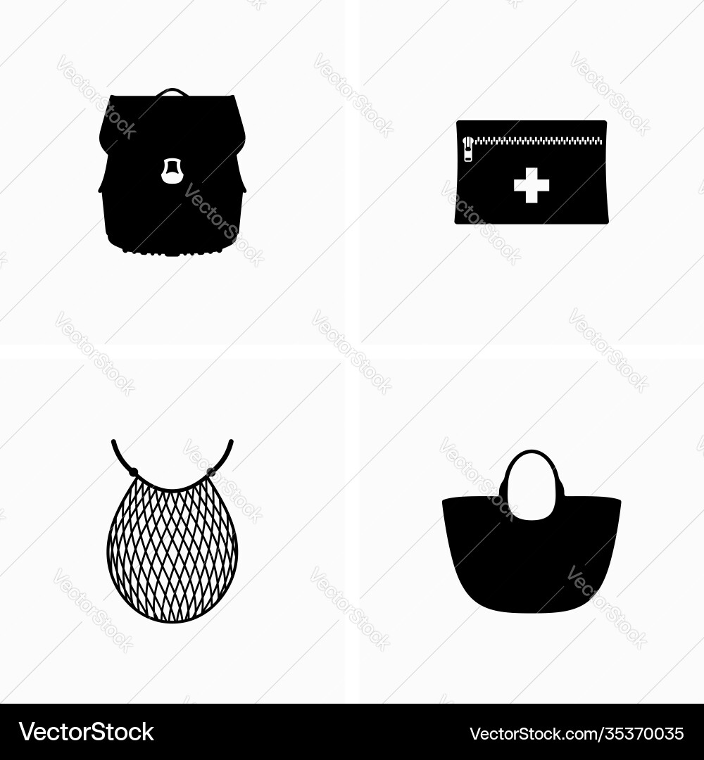 Different types and shapes stylish bags Royalty Free Vector