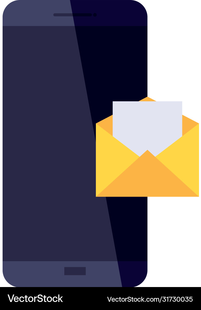 Envelope message and smartphone design Royalty Free Vector