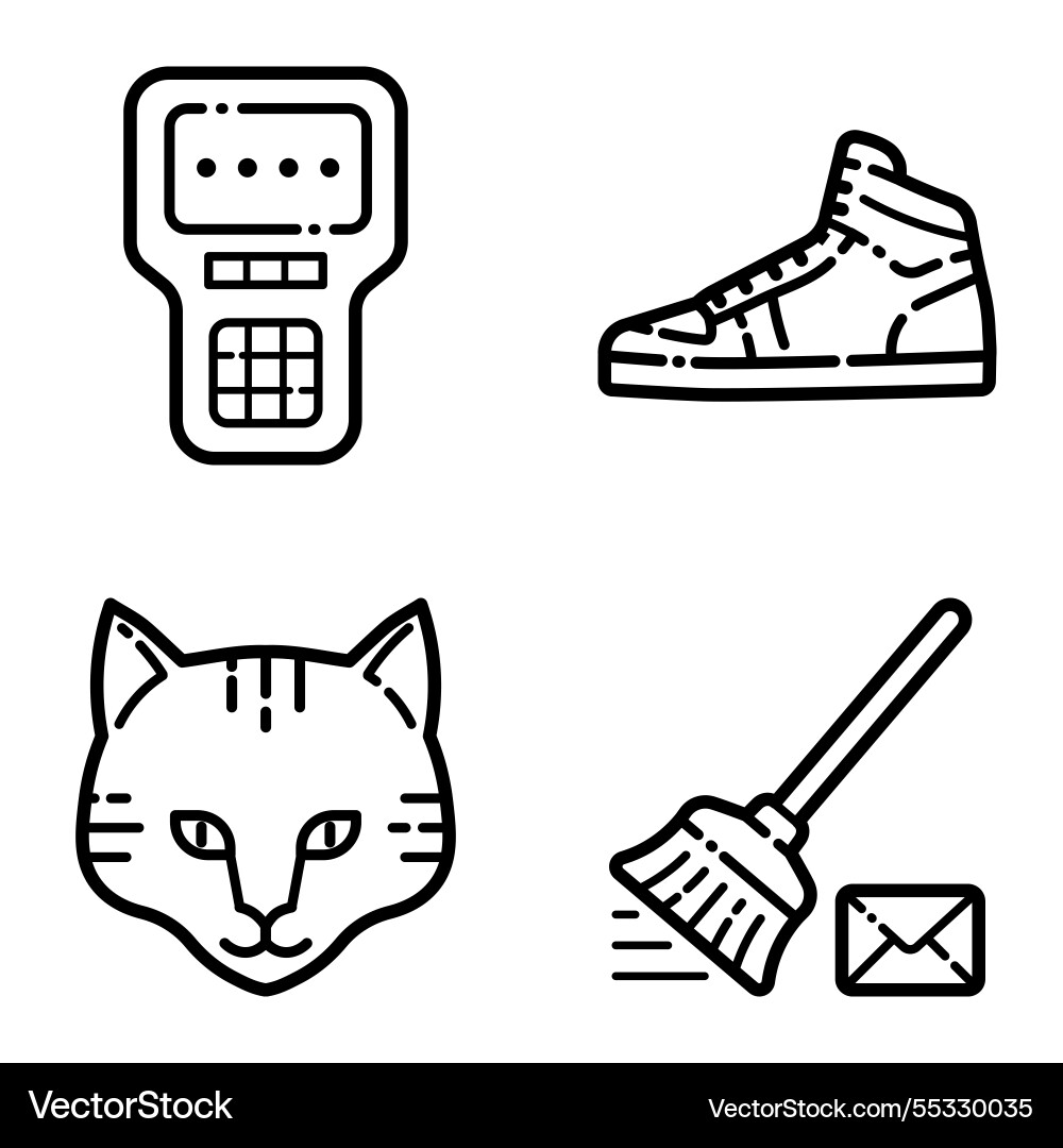 Essential flat icon set isolated on white Vector Image