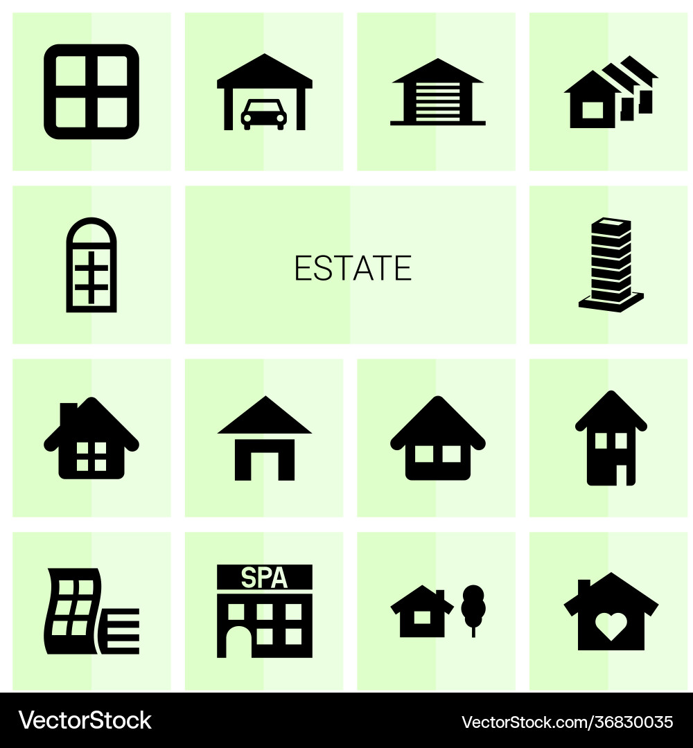 Estate icons Royalty Free Vector Image - VectorStock