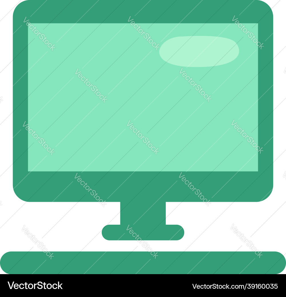 Green computer on a white background Royalty Free Vector