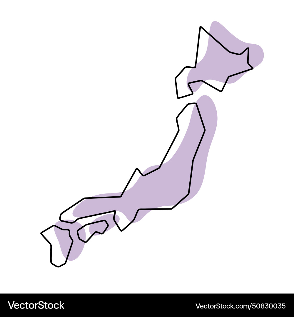 Japan simplified map Royalty Free Vector Image