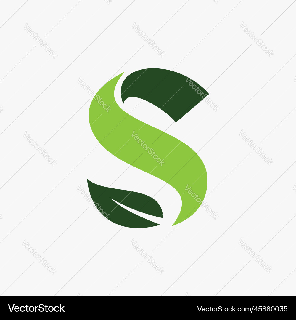 Letter s leaf logo Royalty Free Vector Image - VectorStock