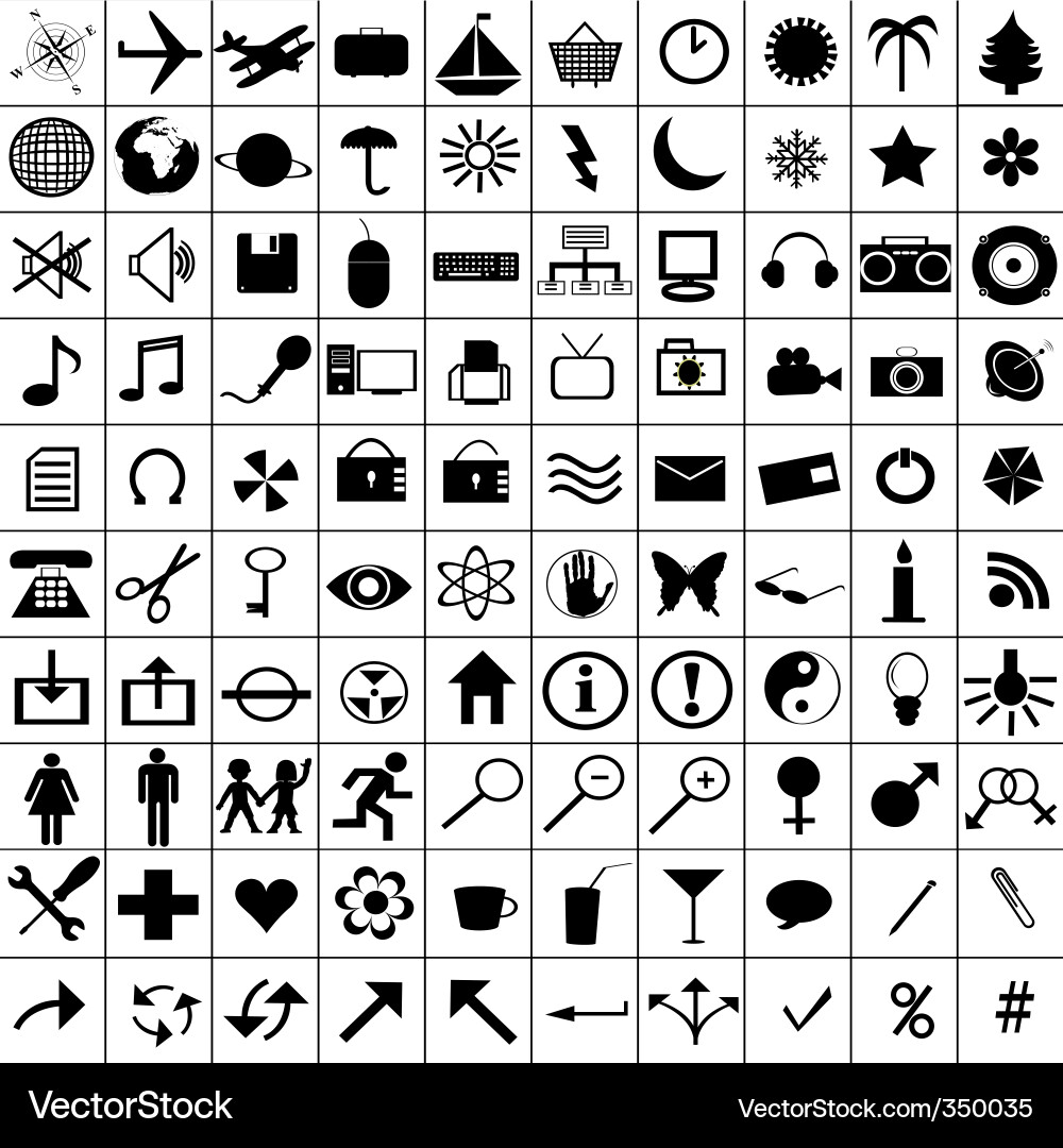Misc icons Royalty Free Vector Image - VectorStock