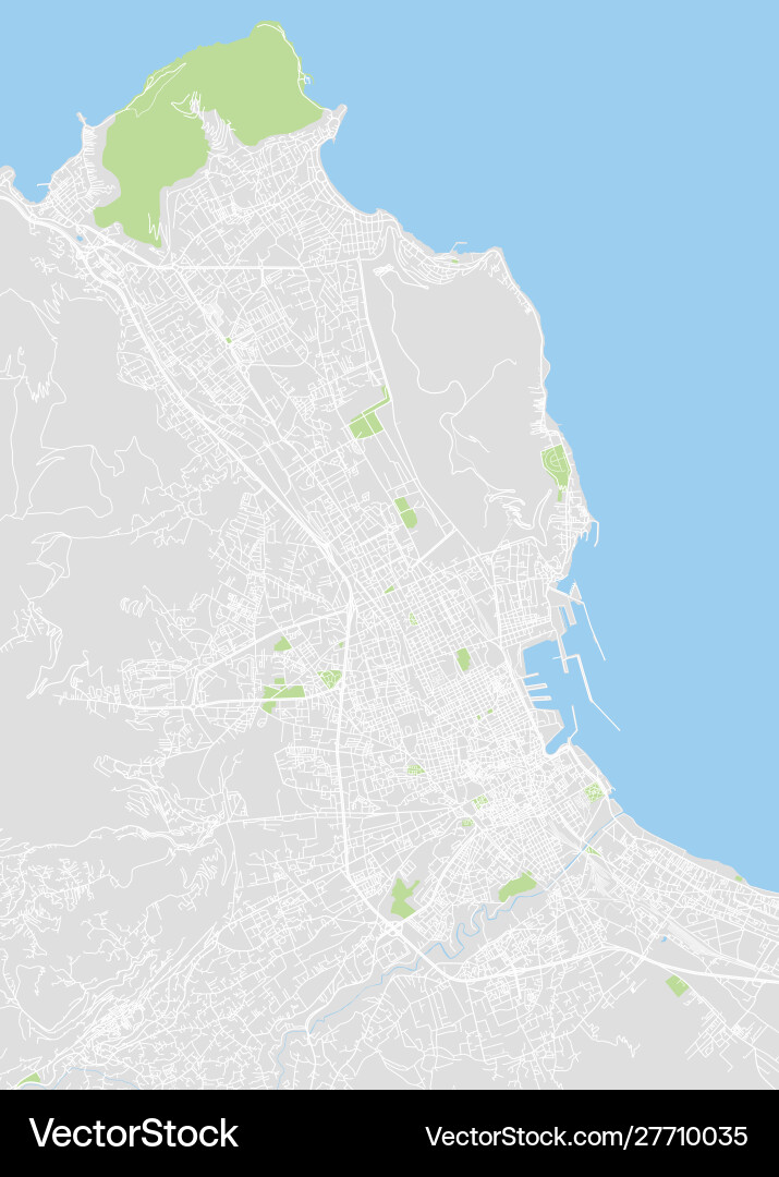 Palermo City Map - Detailed Plan Royalty Free Vector Image