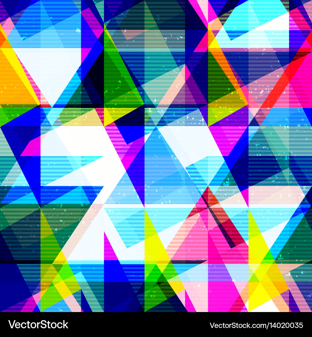 Psychedelic geometric seamless texture Royalty Free Vector