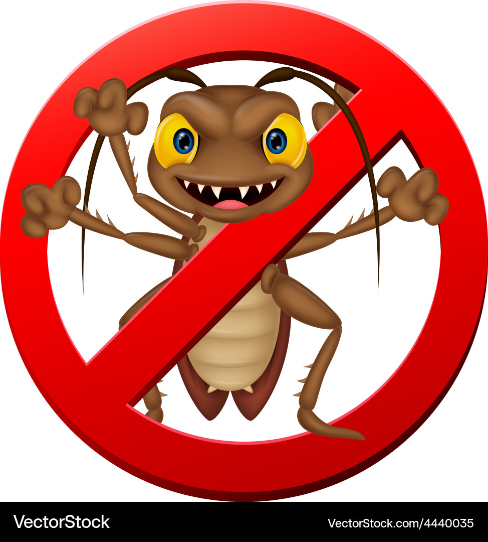 Scary cockroach cartoon Royalty Free Vector Image
