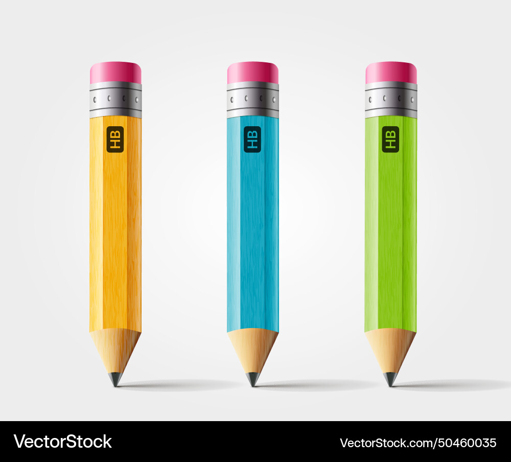 Short pencil realistic isolated Royalty Free Vector Image