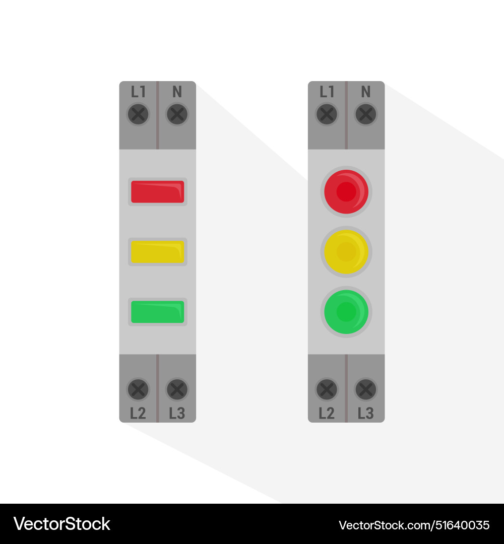 Three phase indicator for din rail mounting Vector Image