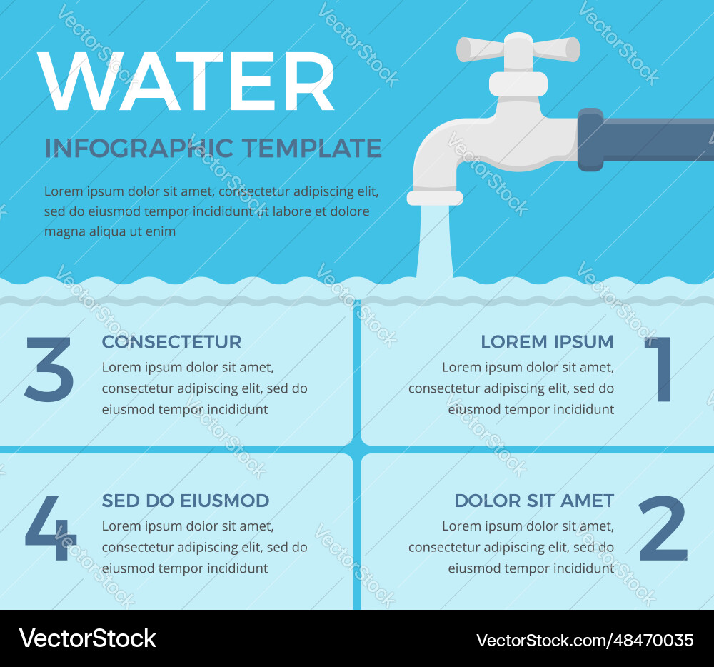 Water - infographic template Royalty Free Vector Image