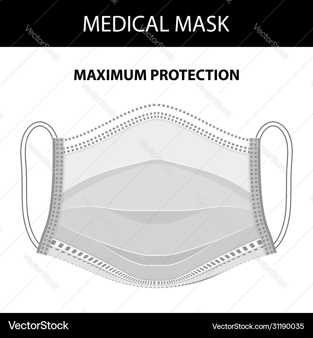 White Medical Face Mask - Virus Protection Vector Image