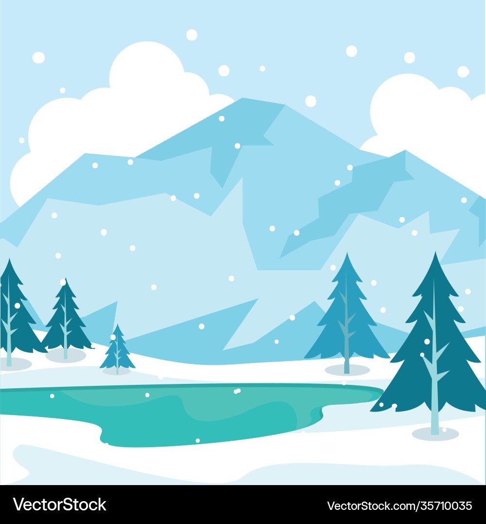 Winter landscape background Royalty Free Vector Image