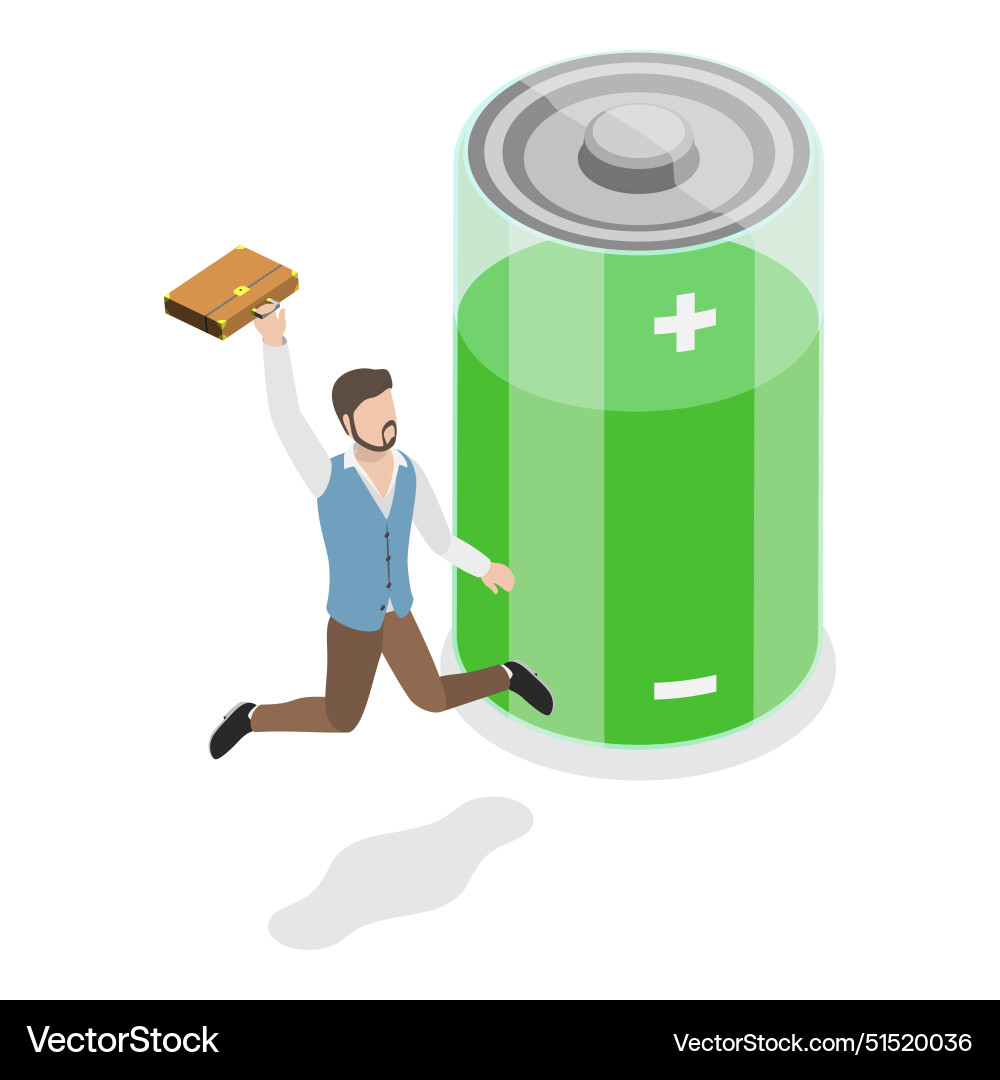 3d isometric flat of energetic Royalty Free Vector Image