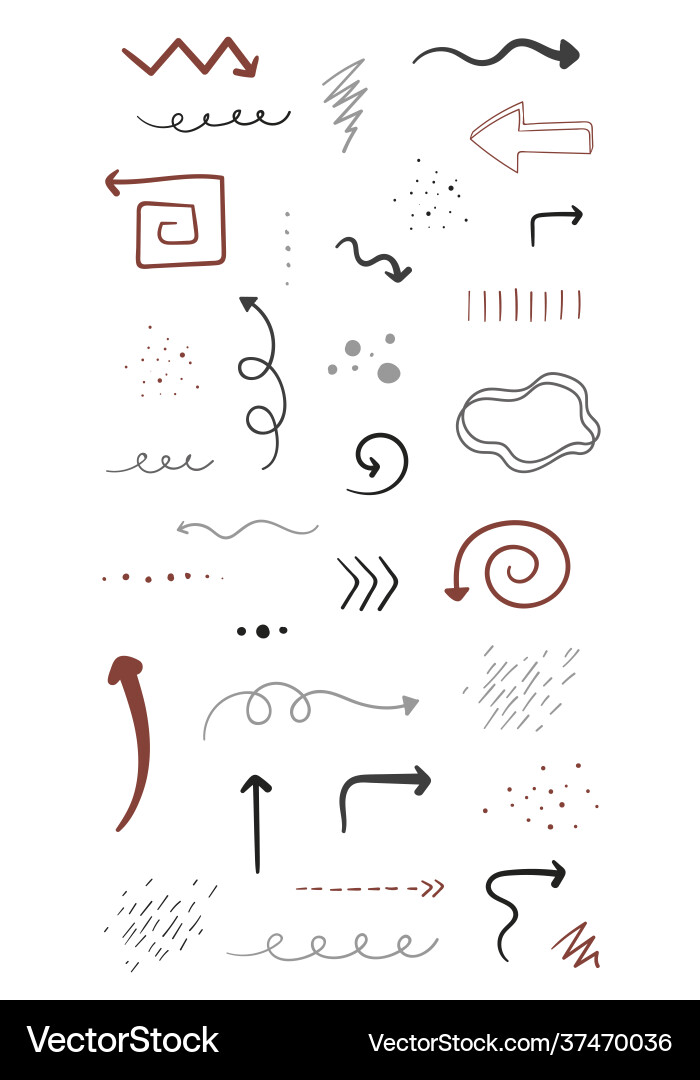 Arrow doodles set Royalty Free Vector Image - VectorStock