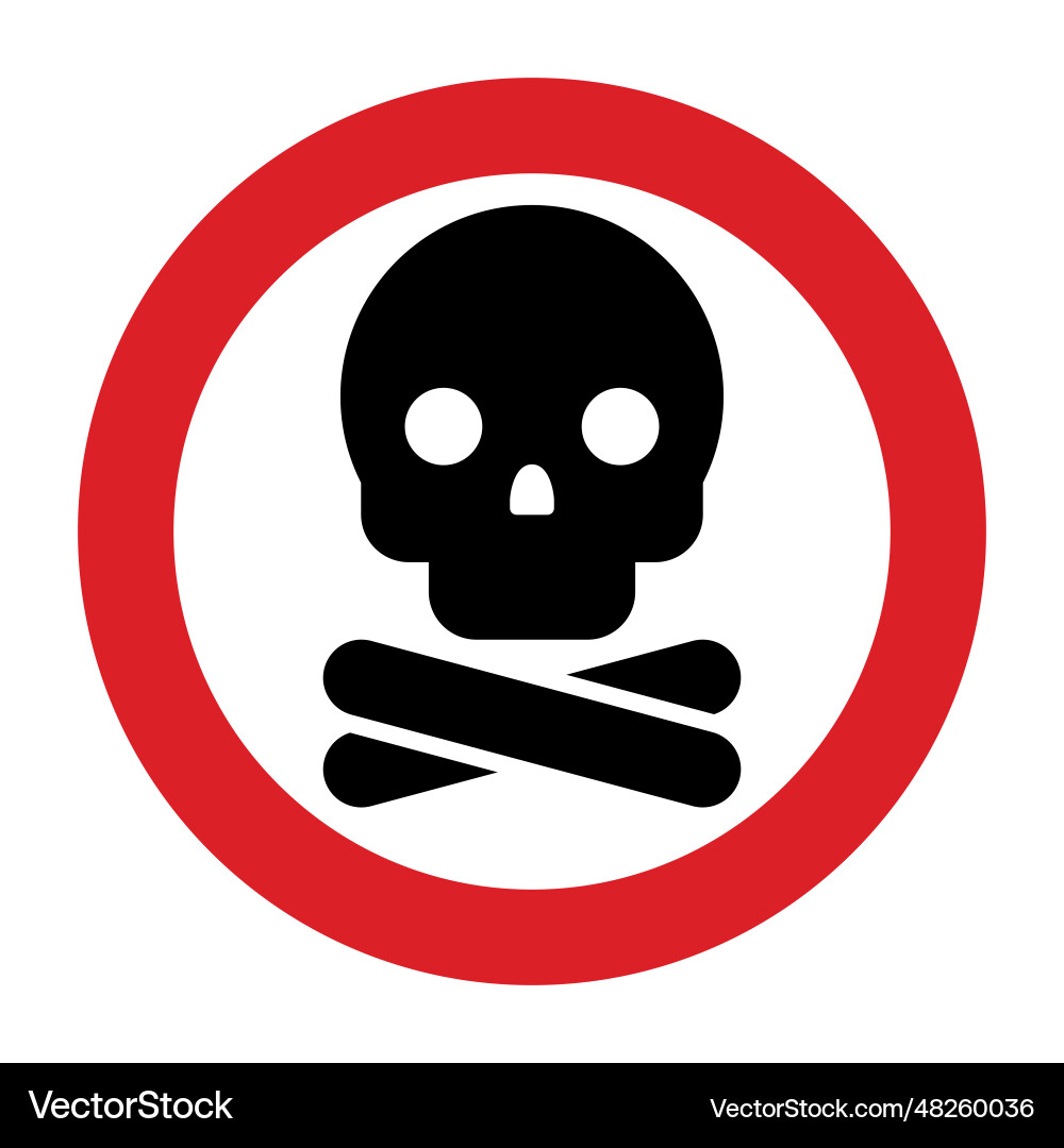 Attention poison danger sign Royalty Free Vector Image