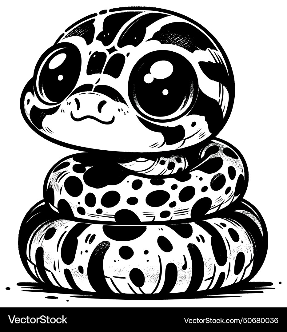 Baby python linocut Royalty Free Vector Image - VectorStock