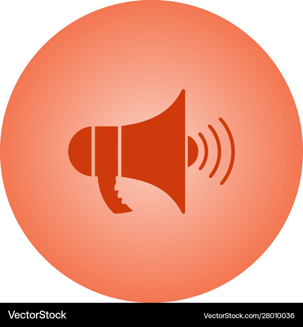 Beautiful megaphone glyph icon Royalty Free Vector Image