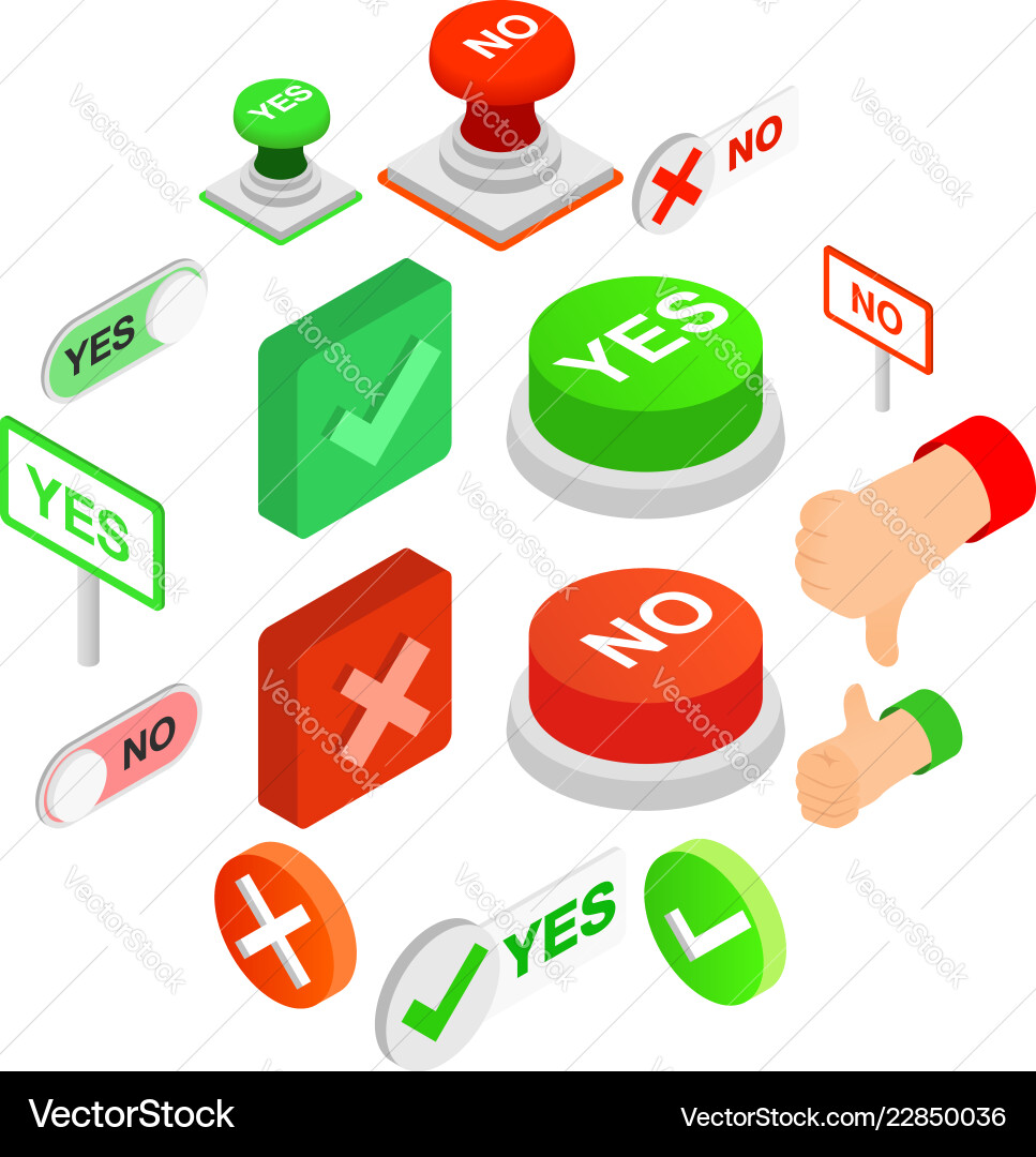 Check mark yes and no icons set Royalty Free Vector Image