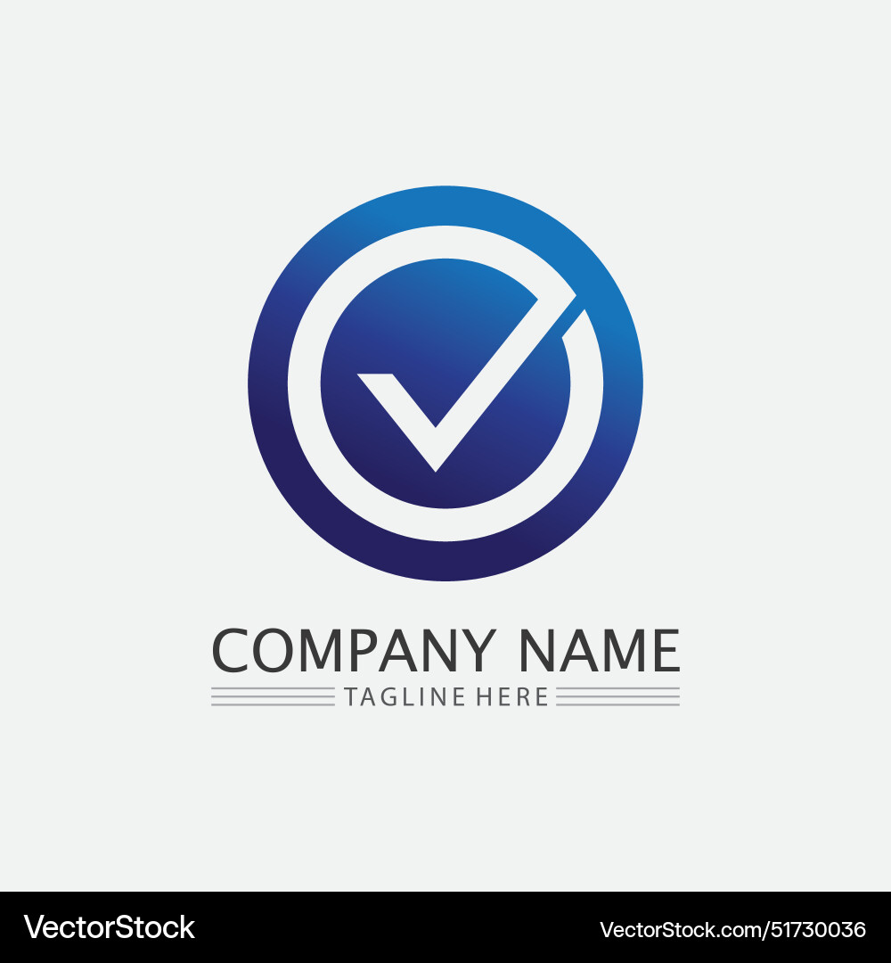 Checklist check mark logo or icon tick symbol Vector Image