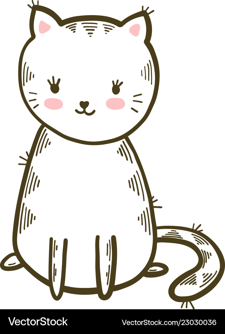 Cute little cat isolated Royalty Free Vector Image