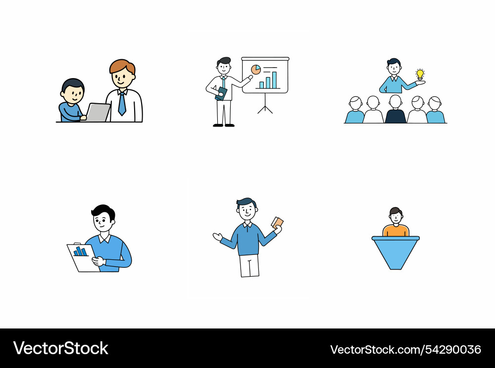 Different office activities Royalty Free Vector Image
