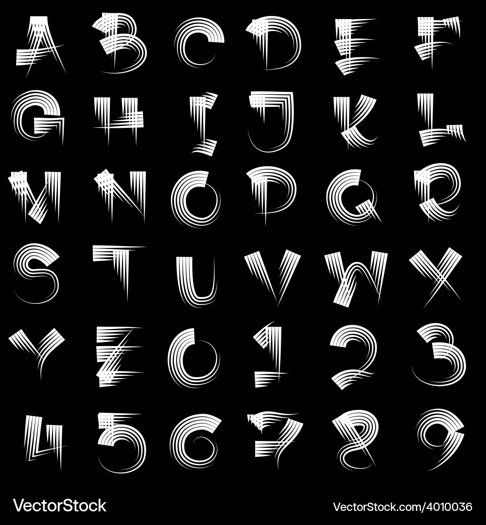 Drawn alphabet Royalty Free Vector Image - VectorStock