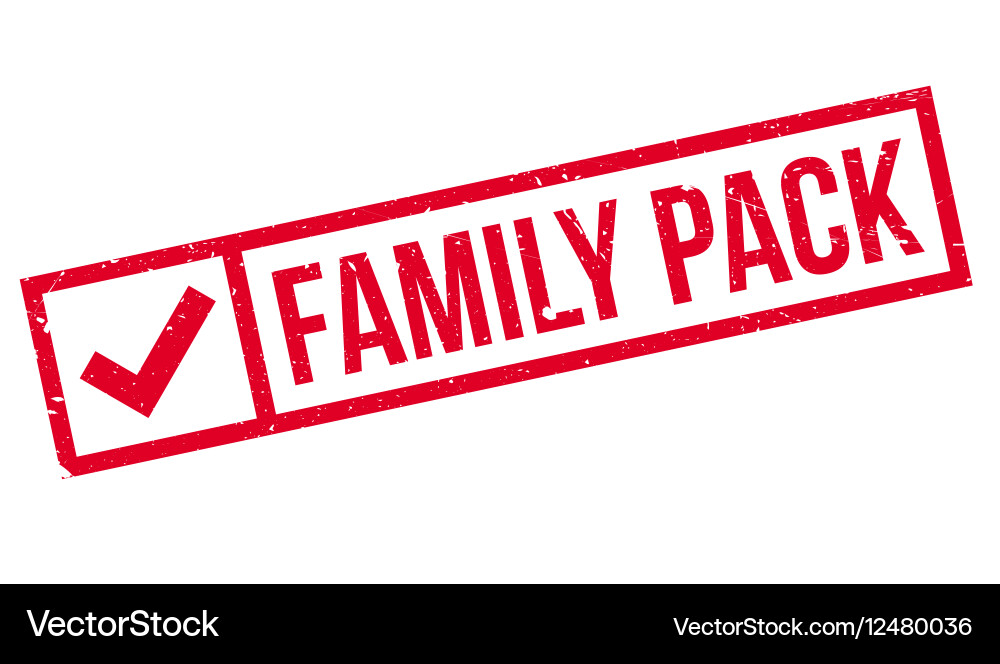 Familienpackung Gummistempel Lizenzfreies Vektorbild