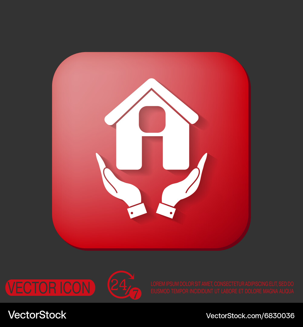 Hand holding a house icon home sign Royalty Free Vector