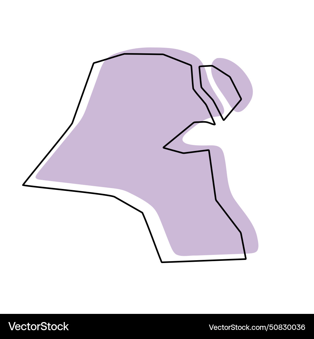 Kuwait simplified map Royalty Free Vector Image
