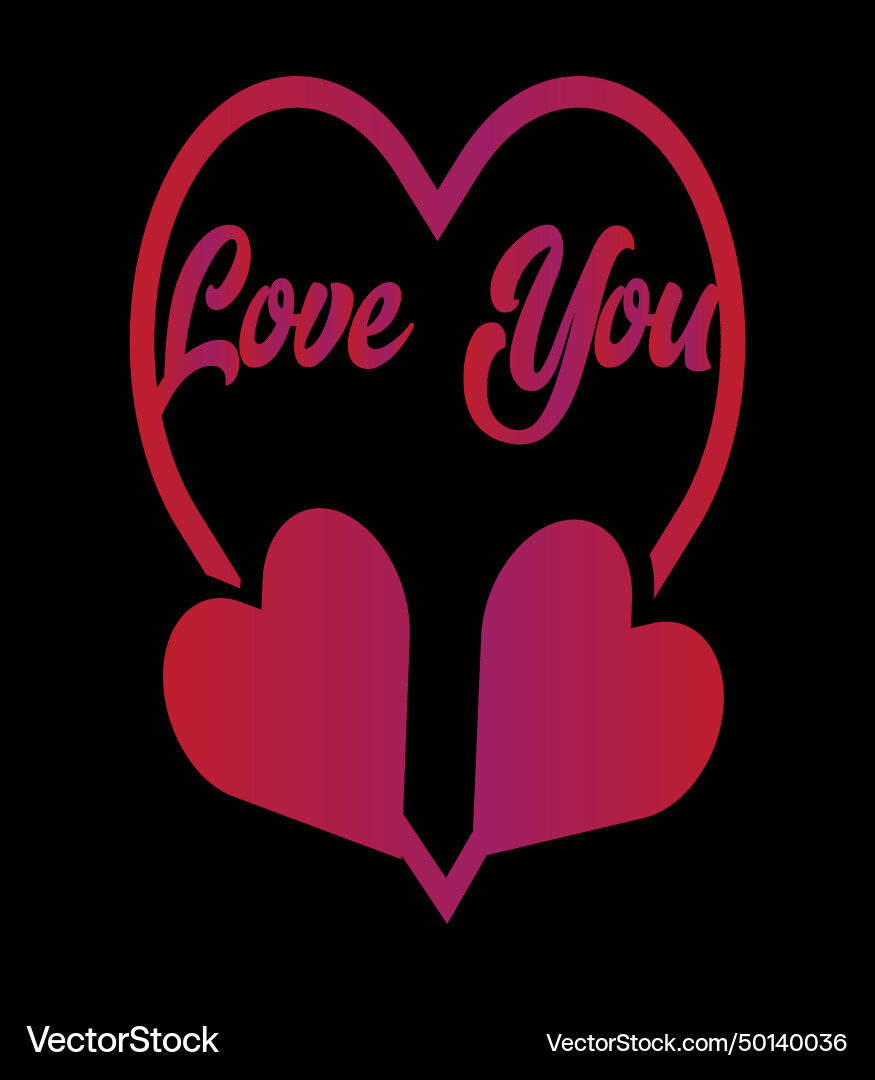 Love you art template design Royalty Free Vector Image