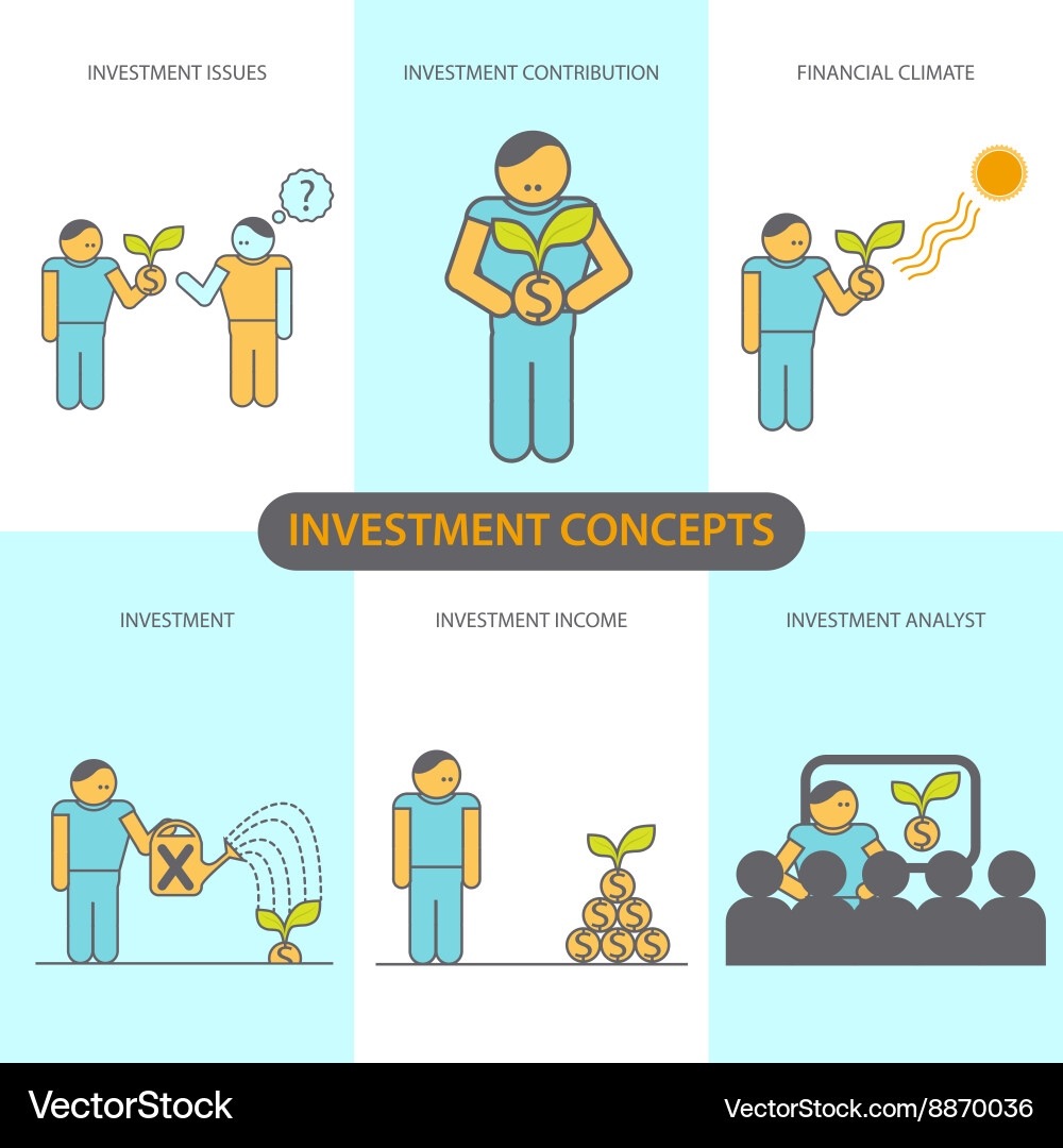 Modern flat line design concept of financial Vector Image