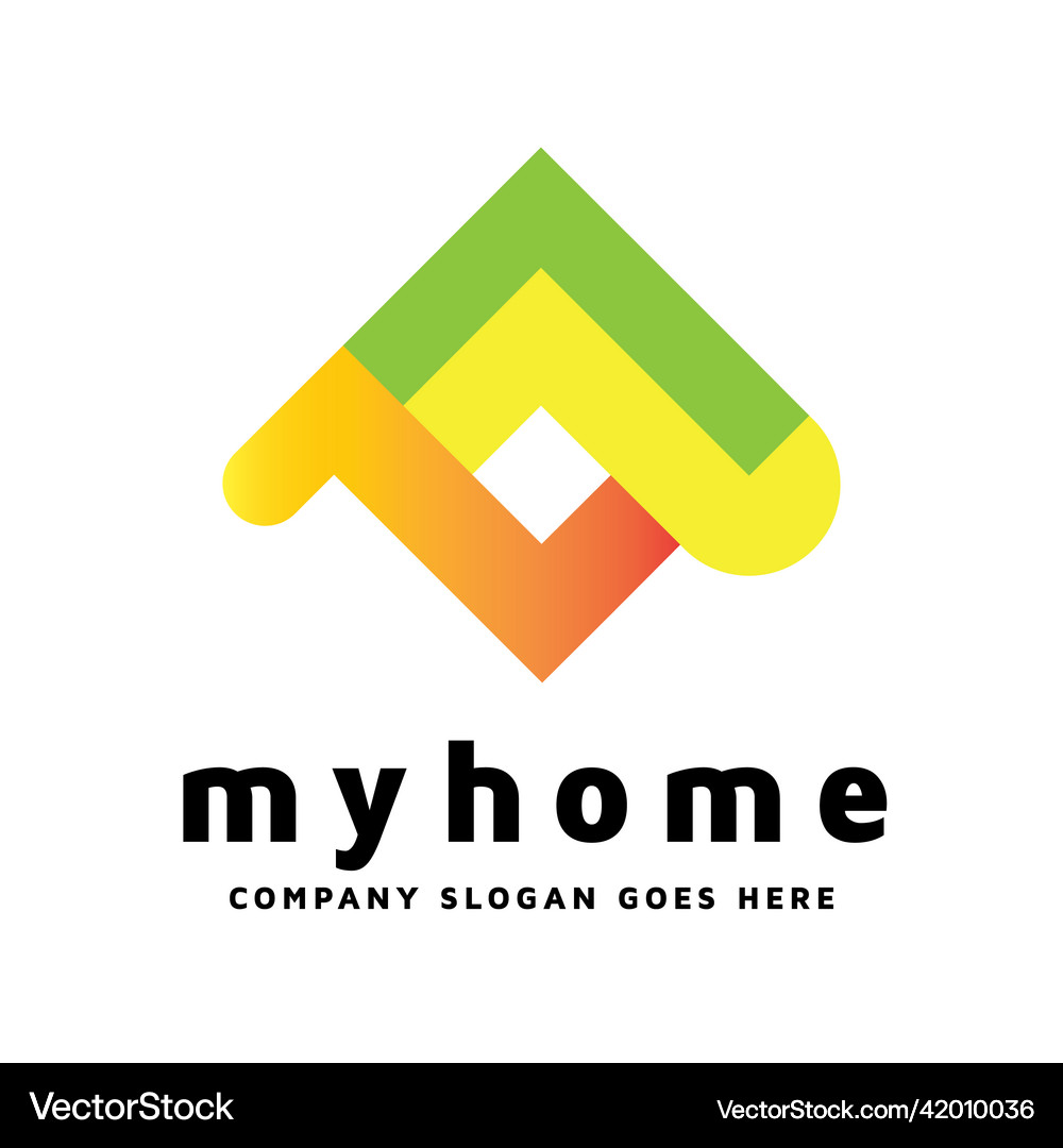 My home - a typeface logo Royalty Free Vector Image