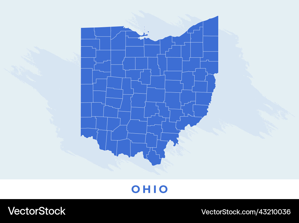 National map of ohio Royalty Free Vector Image