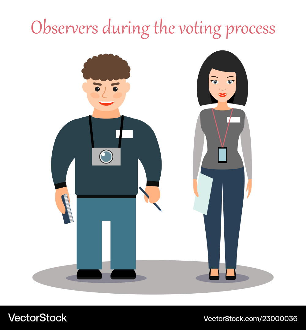 Observers of the voting process in elections Vector Image
