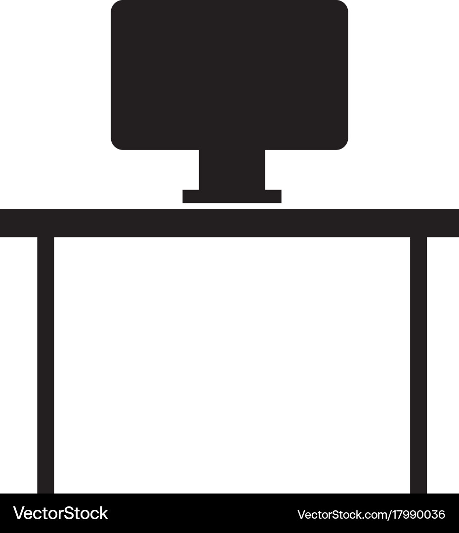 Office desk and computer furniture equipment work Vector Image