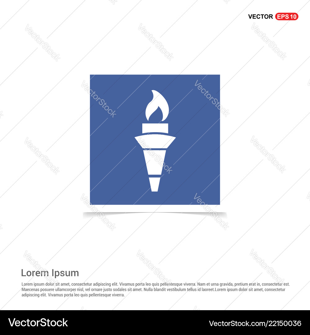 Olympic torch icon - blue photo frame Royalty Free Vector